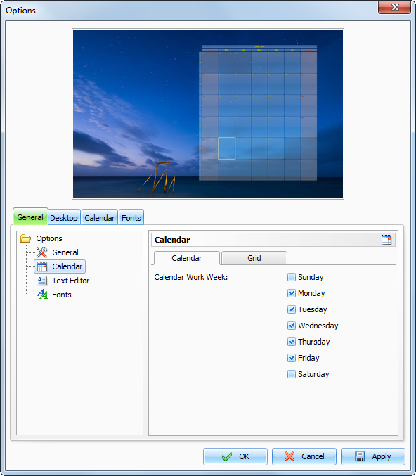 Interactive Calendar Online Help - Calendar preferences Interactive Calendar Online Help - Calendar preferences